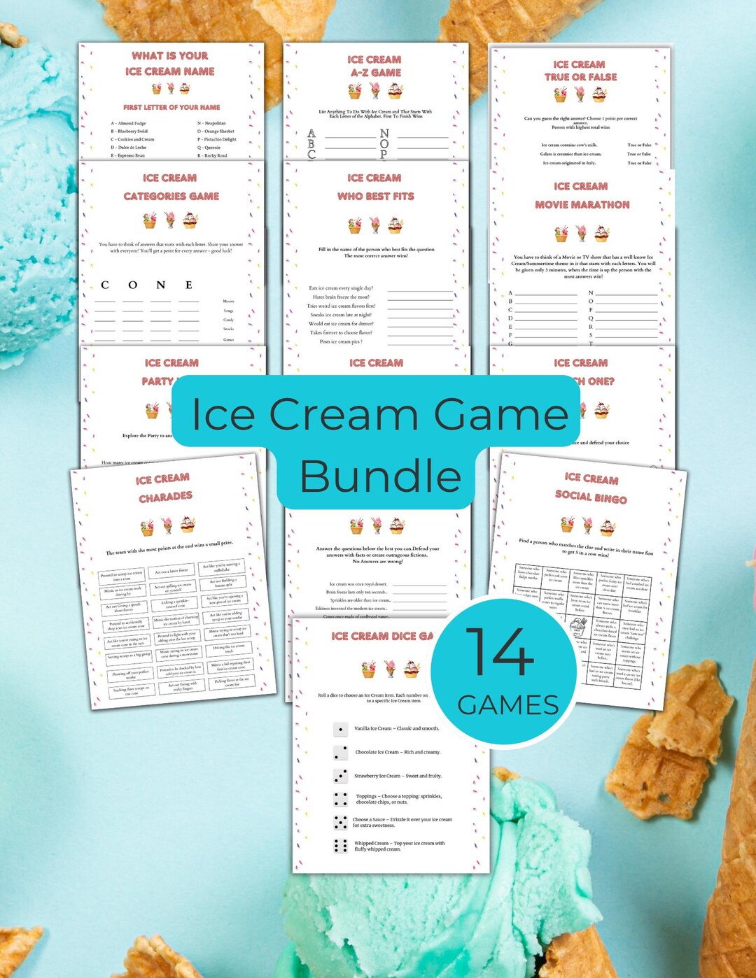 Ultimate Ice Cream Game Pack,fun & Sweet Activities for Parties and ...
