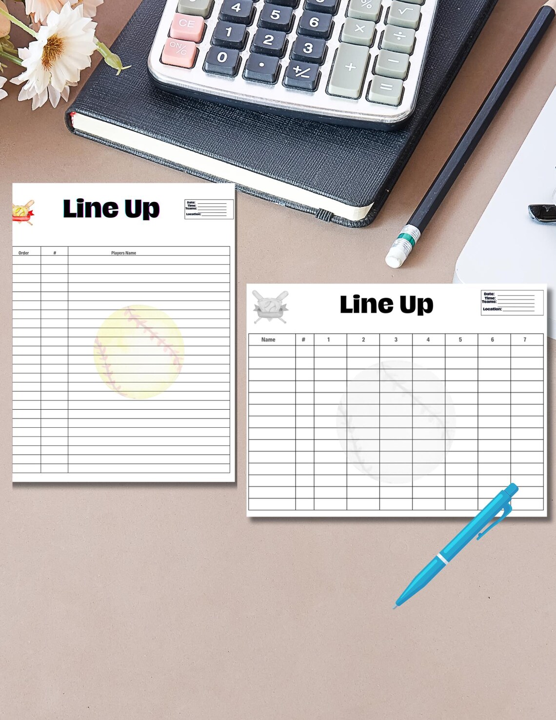 Softball Lineup Card Template,softball Player Roster,team Roster for ...