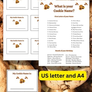 What is Your Cookie Name, Cookie Themed Name Game,cookie Party Game ...