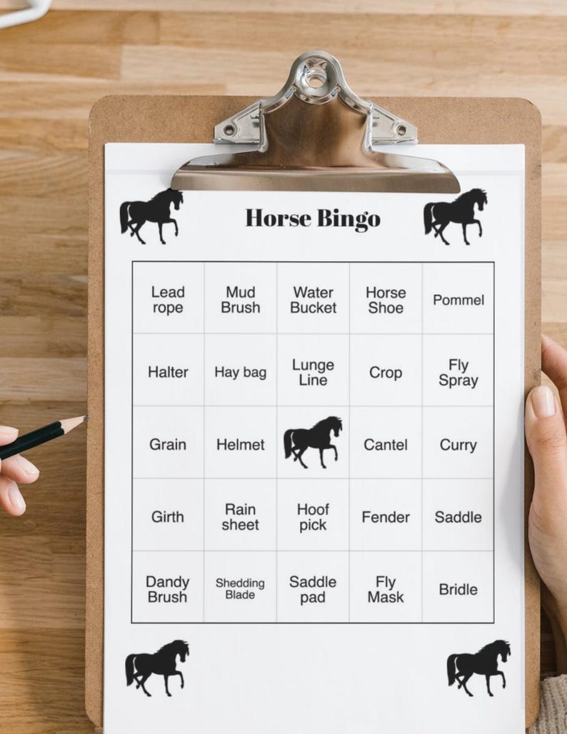 Pony Bingo Game Horse Birthday Party Activity (printable PDF), Horse ...