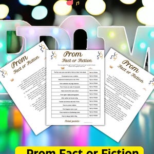 High School Prom Fact or Fiction, Prom Night Games, Printable Games for ...