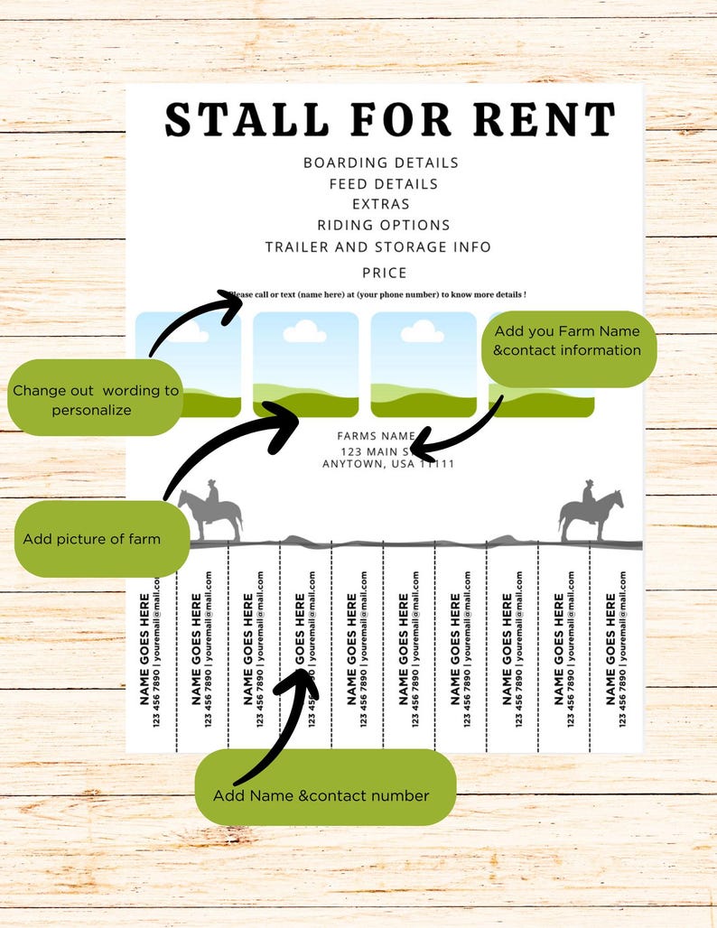 Horse Stall for Rent Advertisement Flyer Poster, Equine Barn Opening ...
