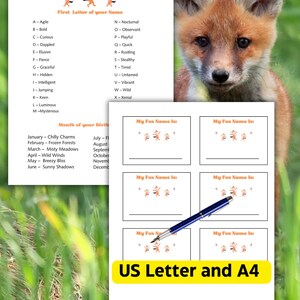 What is Your Fox Name,fox Name Game, Fox Party Game, Fox Name Game ...