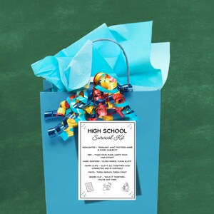 High School Survival Kit Tag: Printable Gift Bag Label (PDF Download ...