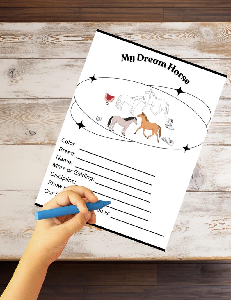 My Dream Horse Worksheet,printable Horse Theme Activity for Kids, Horse ...