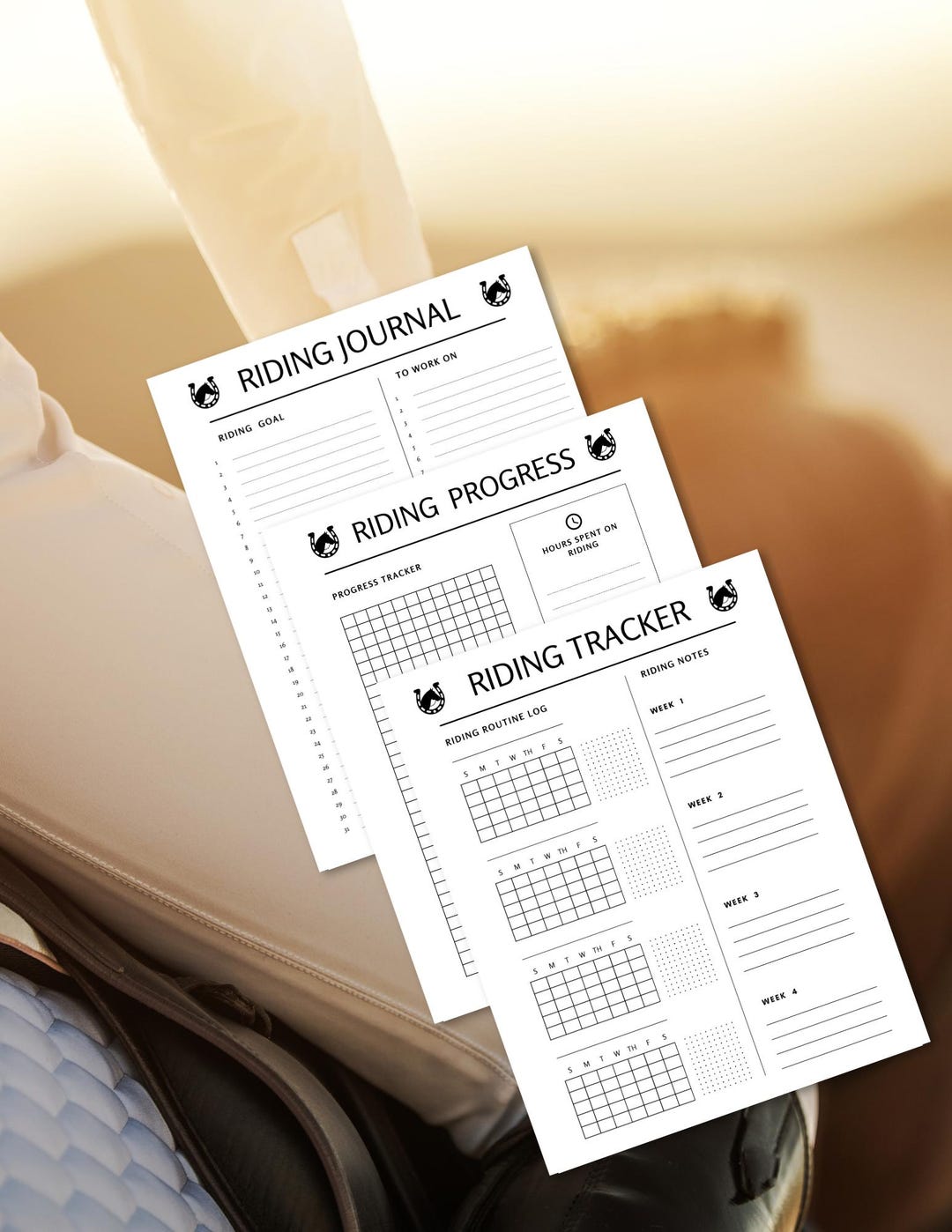 Horseback Riding Tracker Form, Horse Training Log, Horse Riding Tracker ...