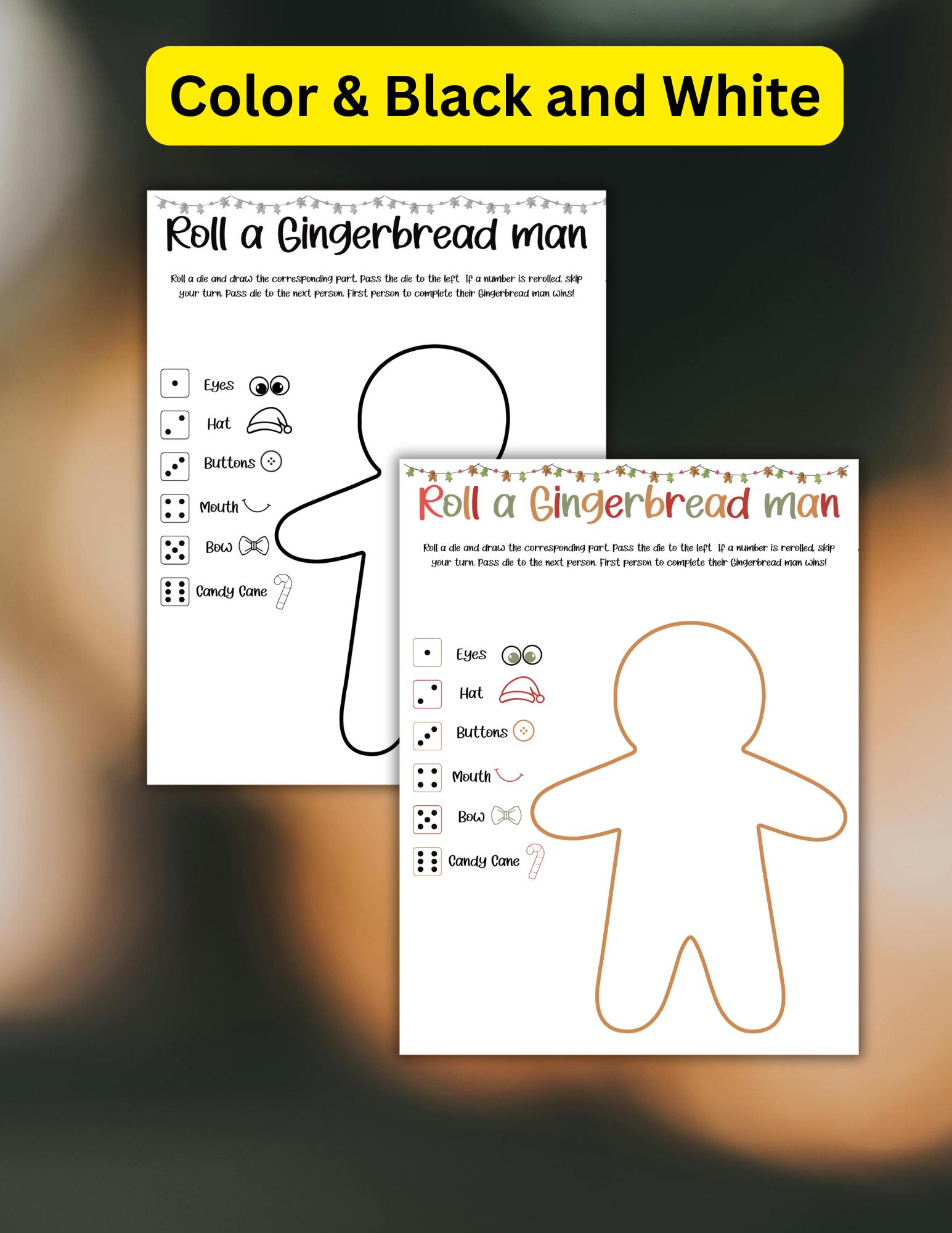 Christmas Roll a Gingerbread Man Candy Dice Game,fun Holiday Dice ...