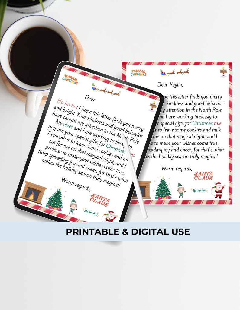 Letter From Santa, Editable Letter From Santa, Customize With Childs ...