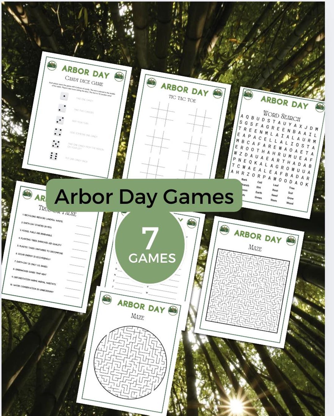 Arbor Day Game Bundle, Arbor Day Games, Printable Games for Arbor Day ...
