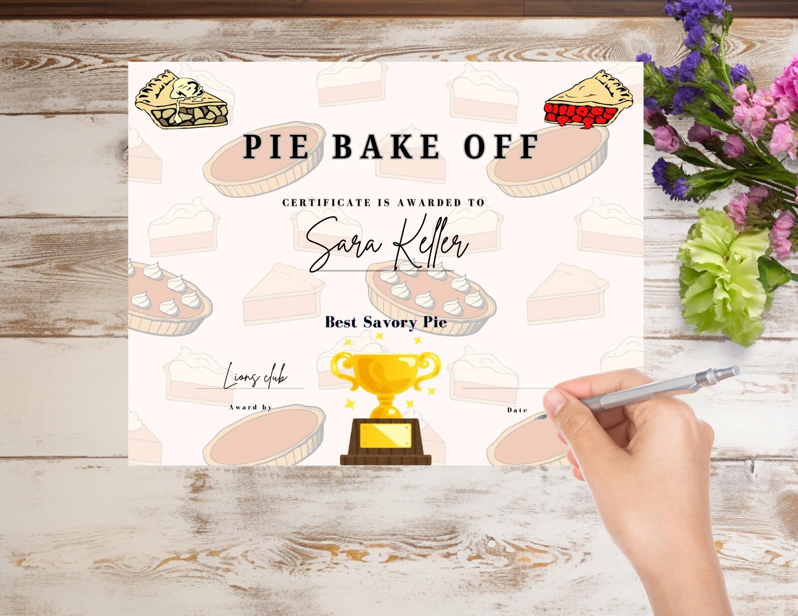 10 Pie Competition Awards Certificate Bundle,pie Contest Kit, Pie ...