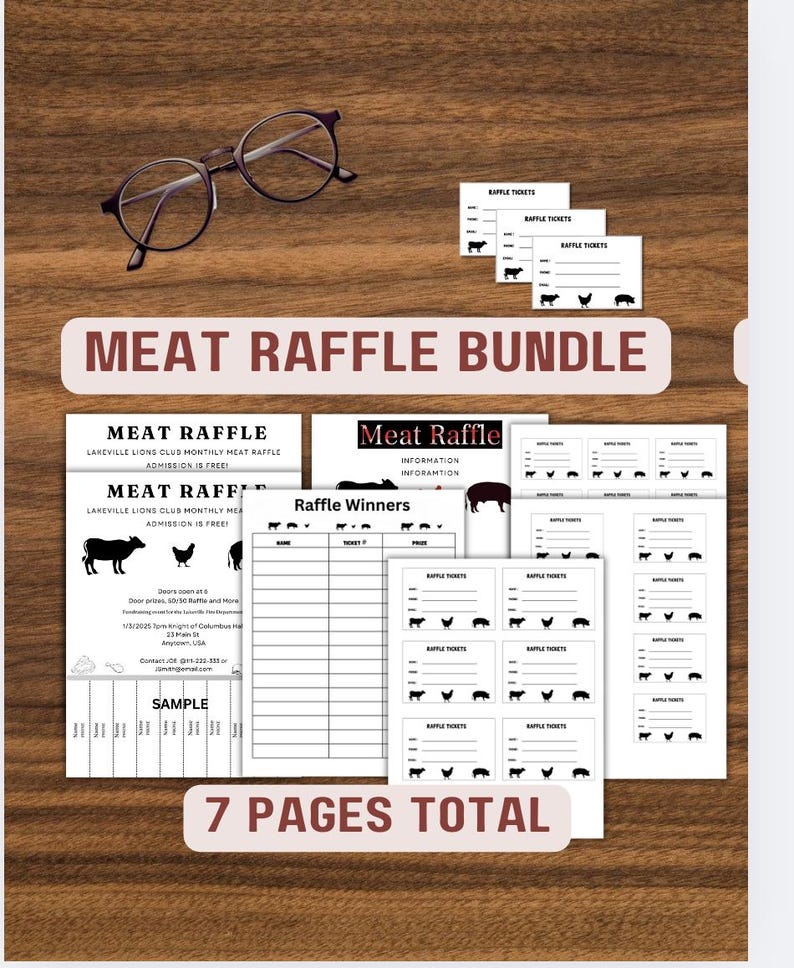 Meat Raffle Fundraiser Bundle:meat Raffle Fundraiser Kit,tickets, Flyer ...