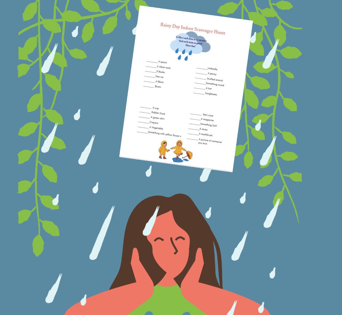 Printable Scavenger Hunt Game for Rainy Day - Etsy