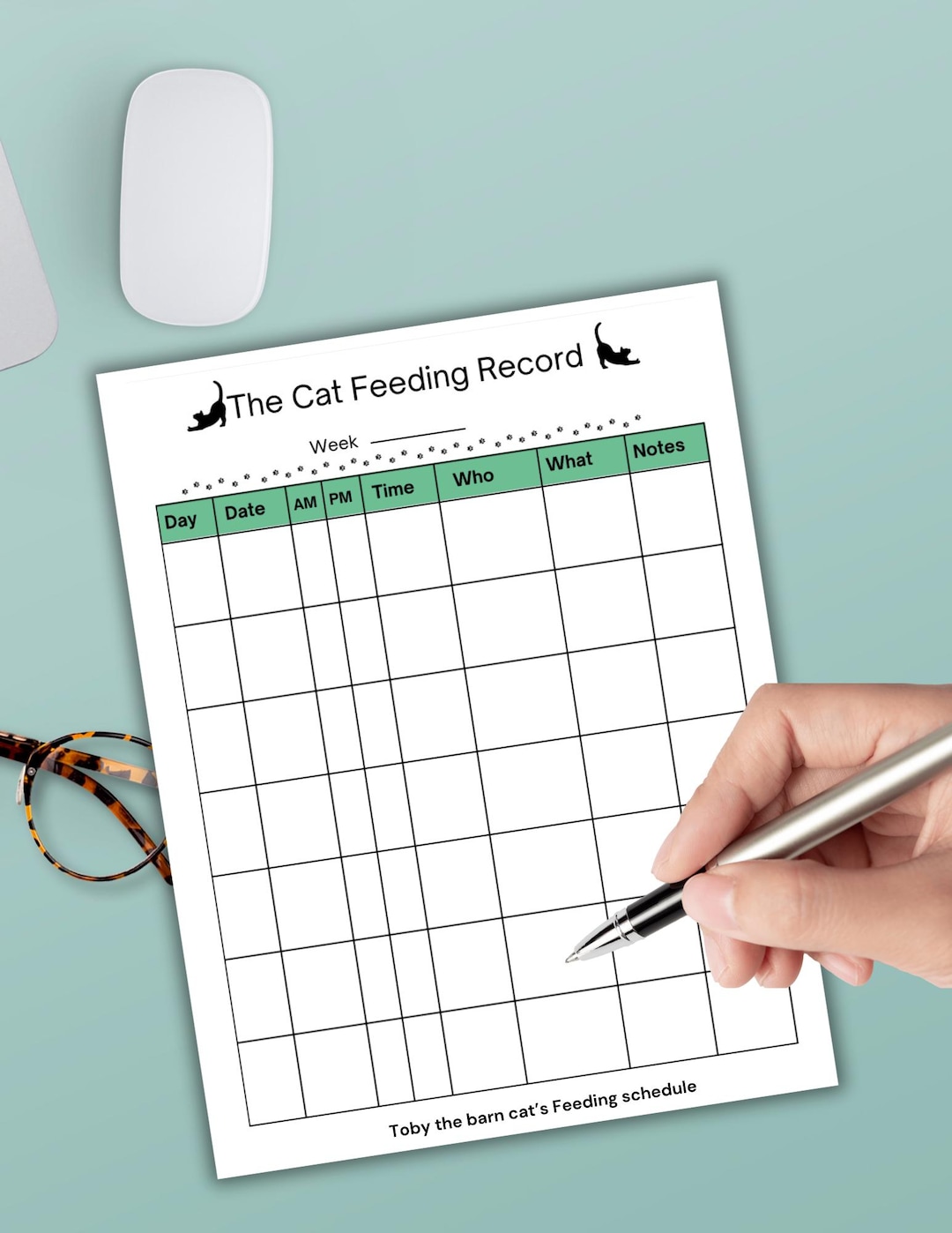 Cat Feeding Chart,3 Versions, Cat Feeding Log Bundle, Cat Feeding ...