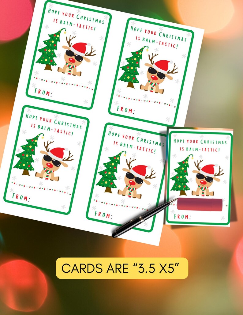 Christmas Themed Lip Balm Holder, Christmas, Lip Balm Tag, Christmas ...