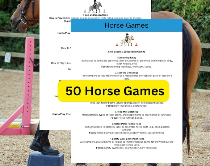 Horse Safety Printable Worksheet, Equestrian Safety Activity for Riding ...