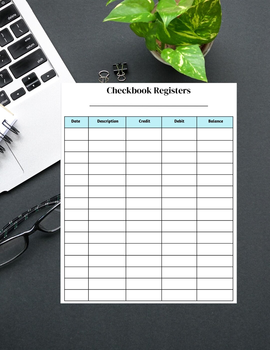 Printable Check Register for Personal and Business Use ,bookkeeping ...