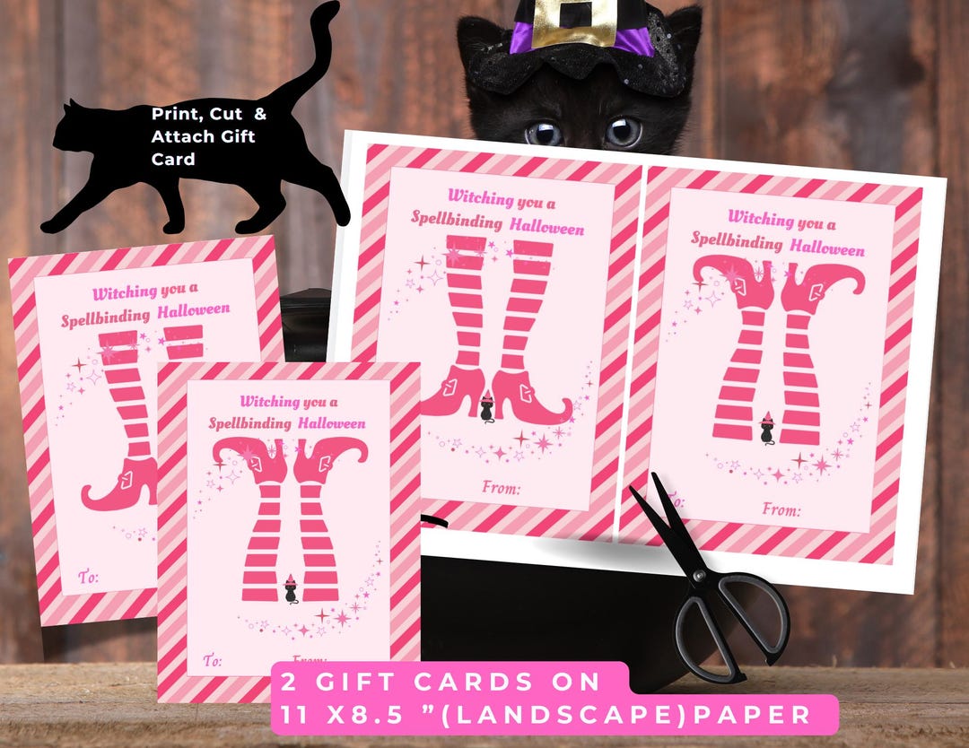 Pink Halloween Witch Gift Card Holder,halloween Gifts, Halloween ...