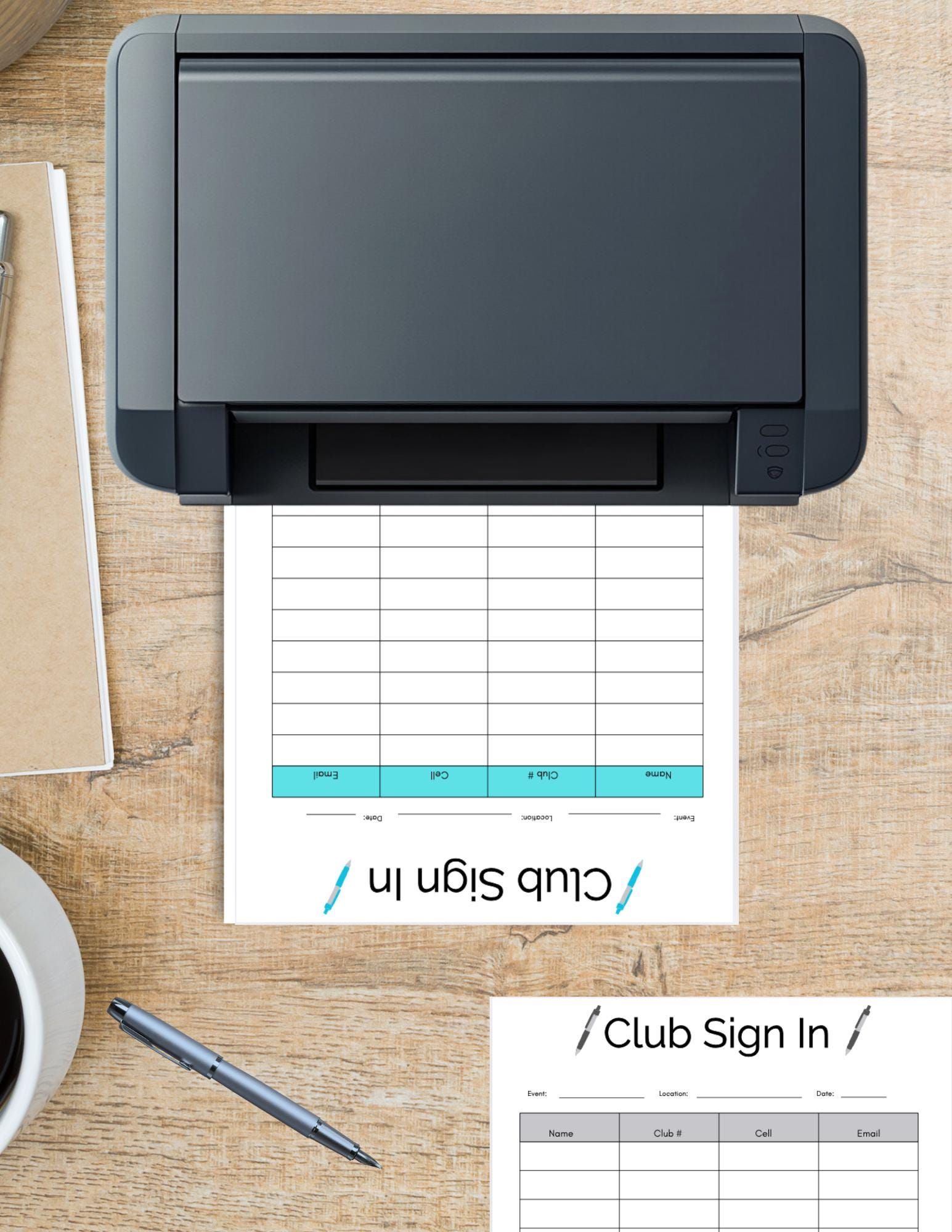 Club Sign-in Sheet: Printable Attendance Roster, Club Sign up Sheet ...