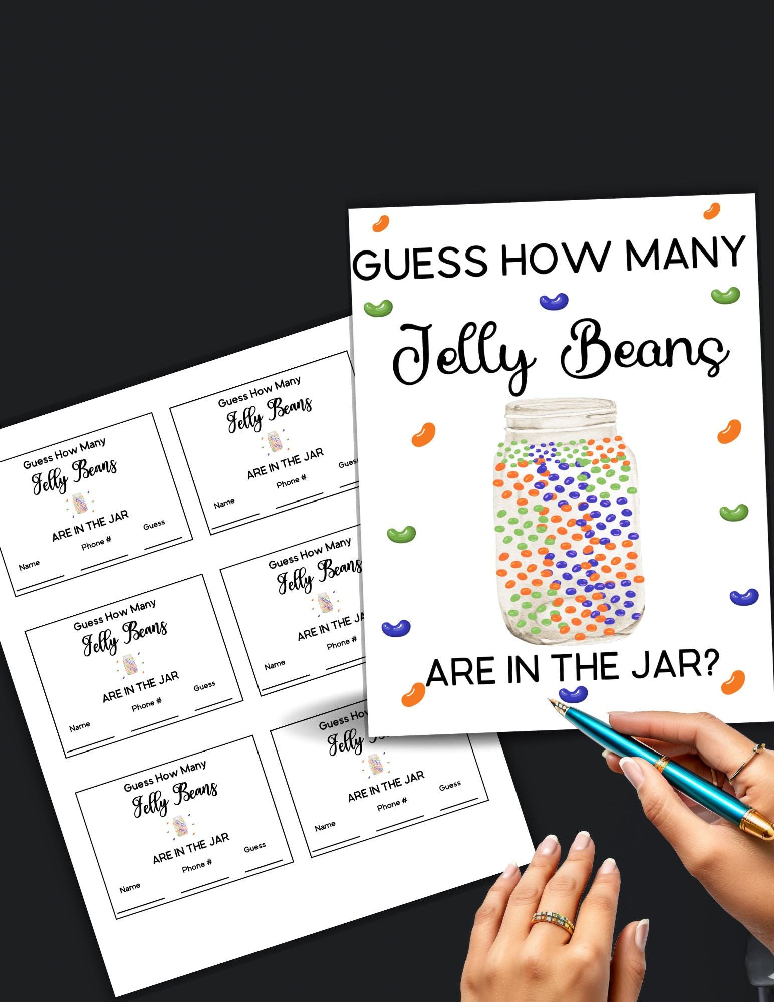 Guess How Many Jelly Beans Game, Jelly Bean Raffle, Jelly Bean Guessing ...