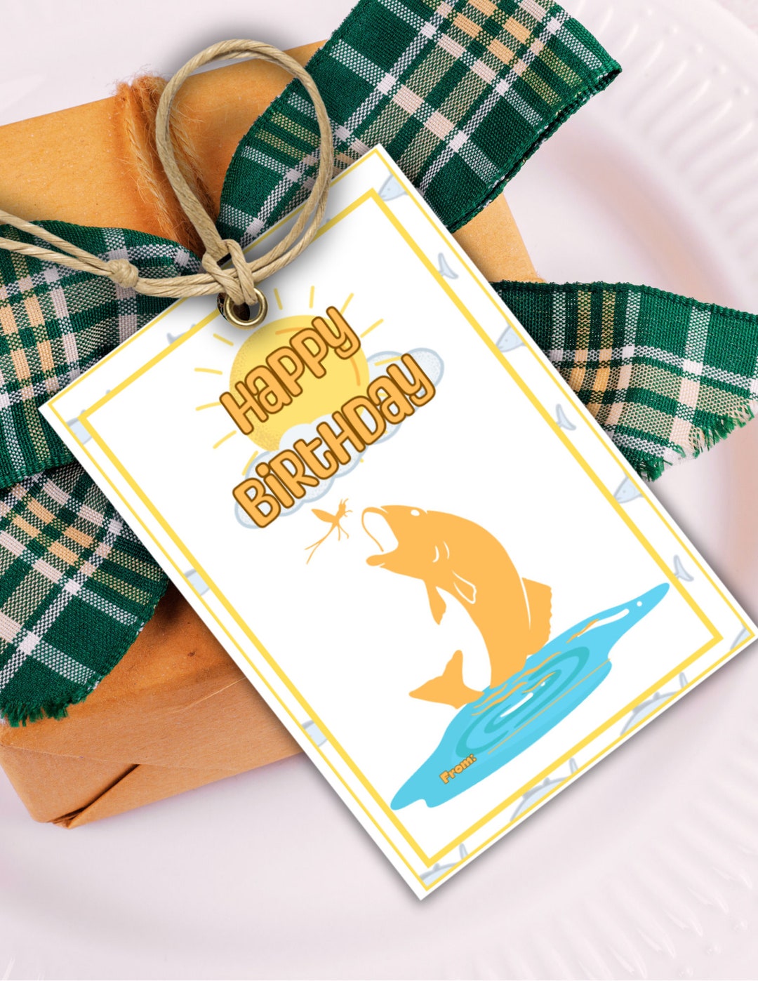 Fish Themed Birthday Tags for Gifts and Presents for the Fisherman ...