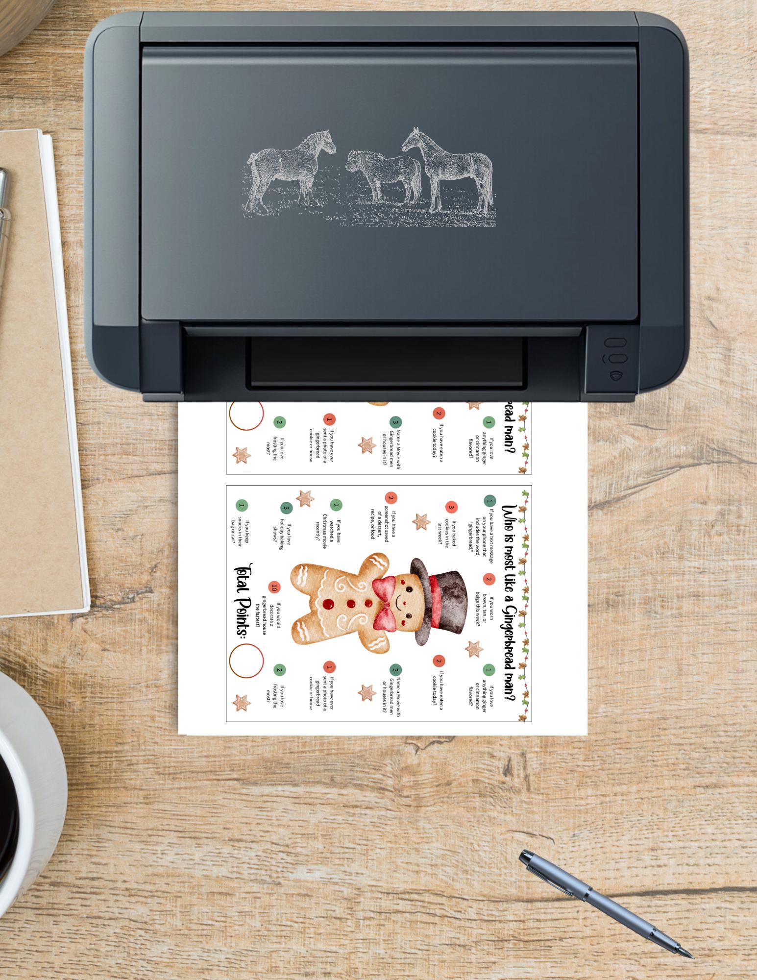 Who is Most Like a Gingerbread Man? Gingerbread Printable Game Kids ...