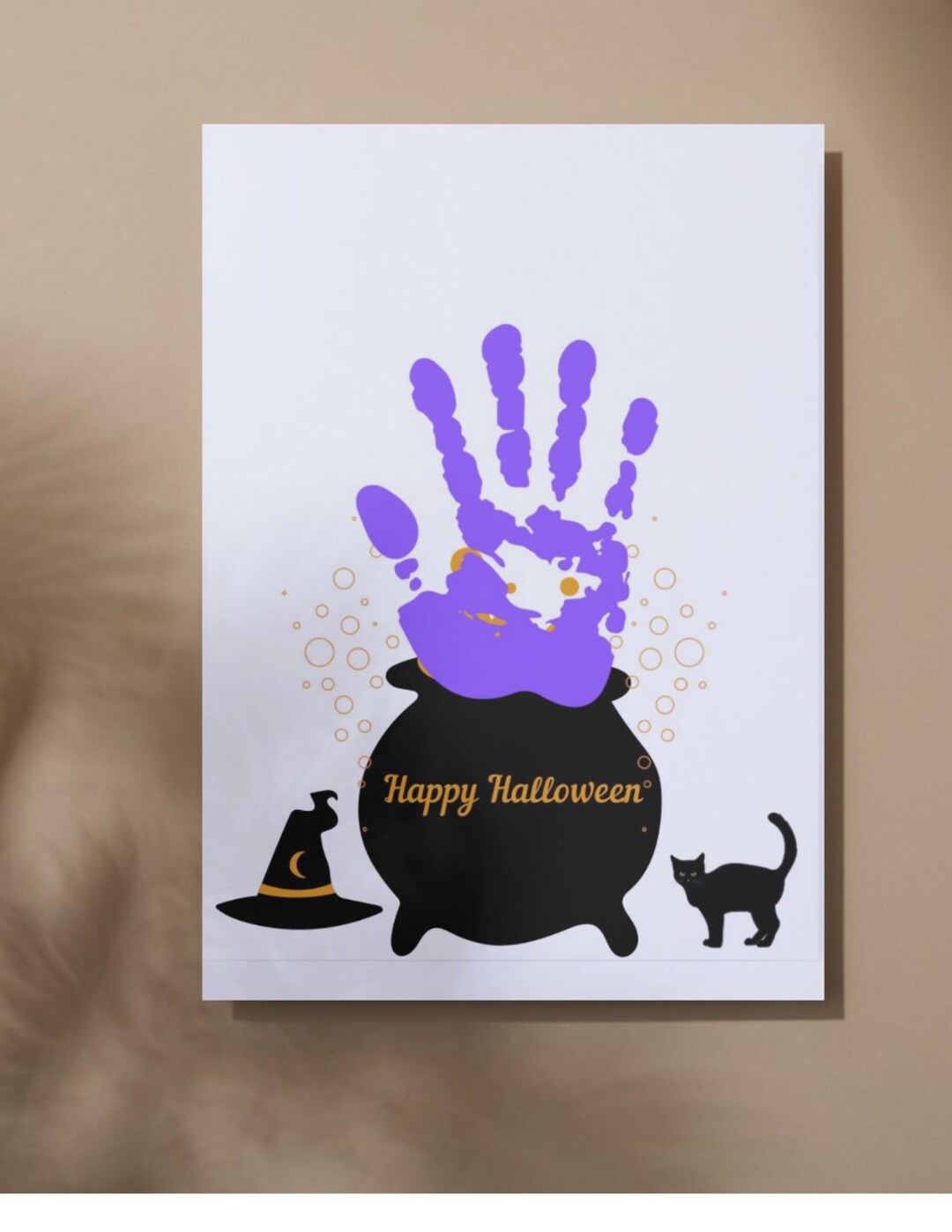 Halloween Cauldron Handprint Art Craft for Preschoolers, Instant ...