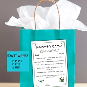 Summer Camp Survival Kit Tag Printable,favor Tags,printable Adventure ...
