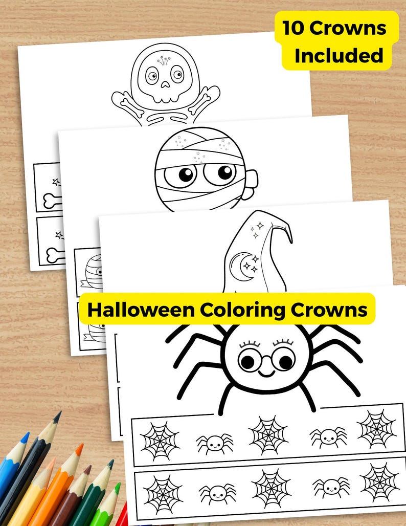 Halloween Hat Paper Crown,halloween Craft, Kids Crown Coloring Craft ...