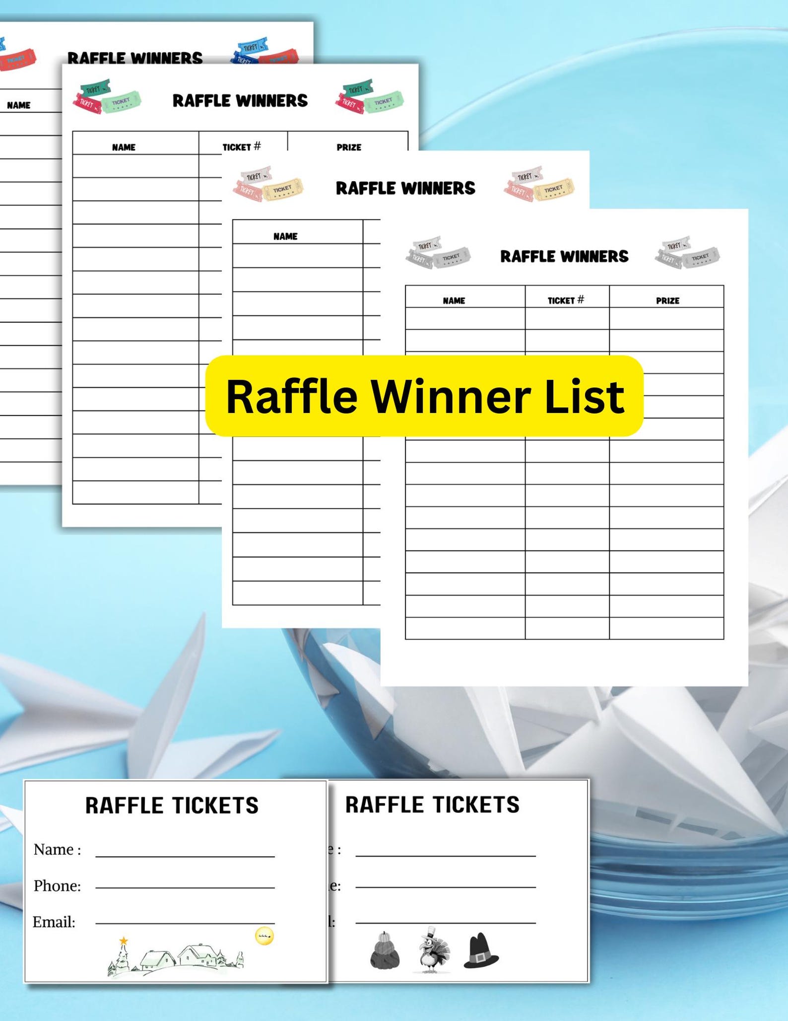 Raffle Ticket Tracker: Winner & Prize Log,ticket Tracker Printable ...