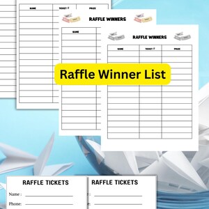Raffle Ticket Tracker: Winner & Prize Log,ticket Tracker Printable ...