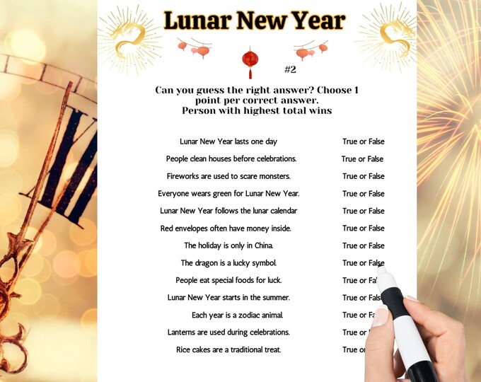 Chinese New Year Fact or Fiction Game, Lunar New Year Activity ...