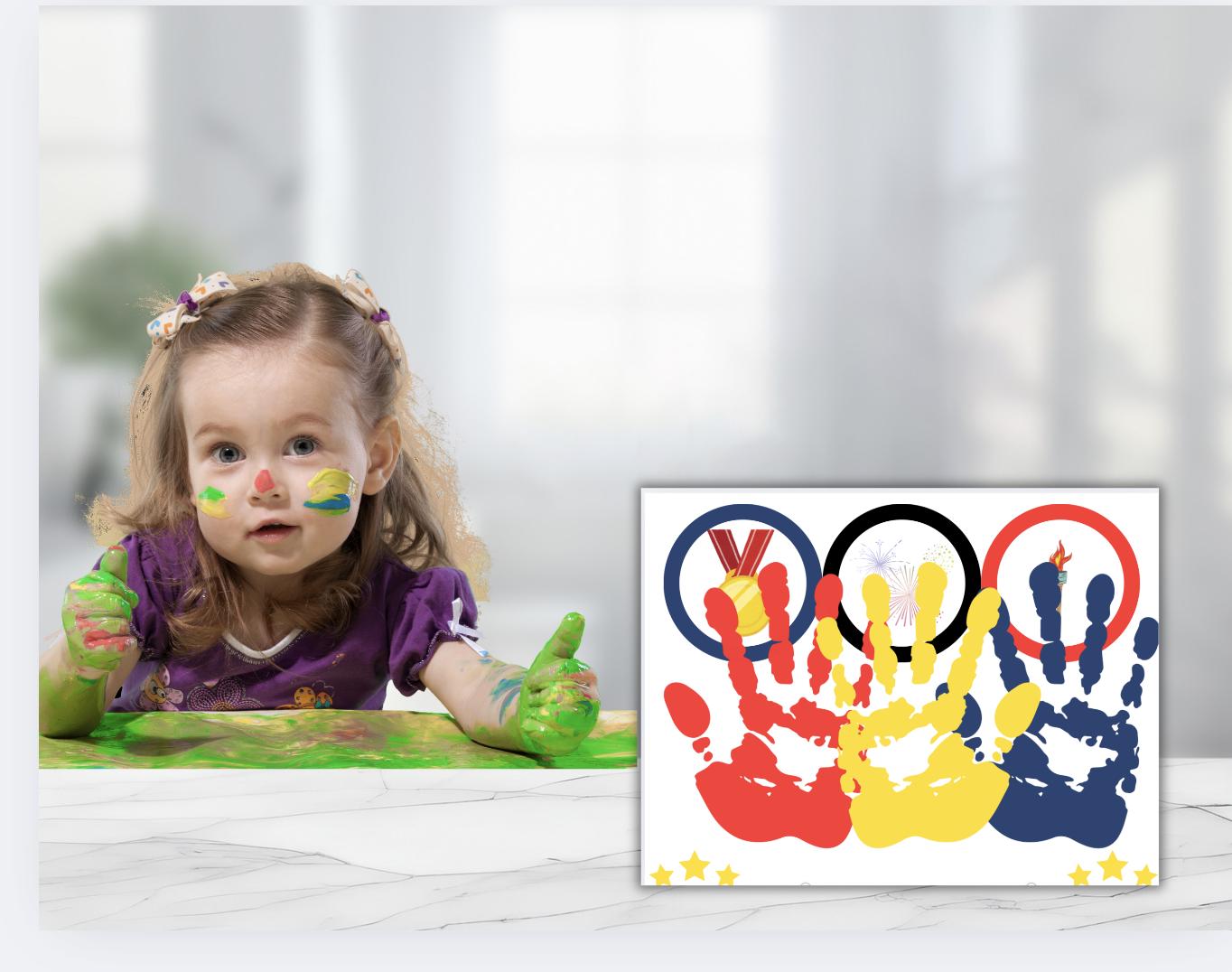 Handprint Games Craft,2026 Winter Games Handprint Art,international ...