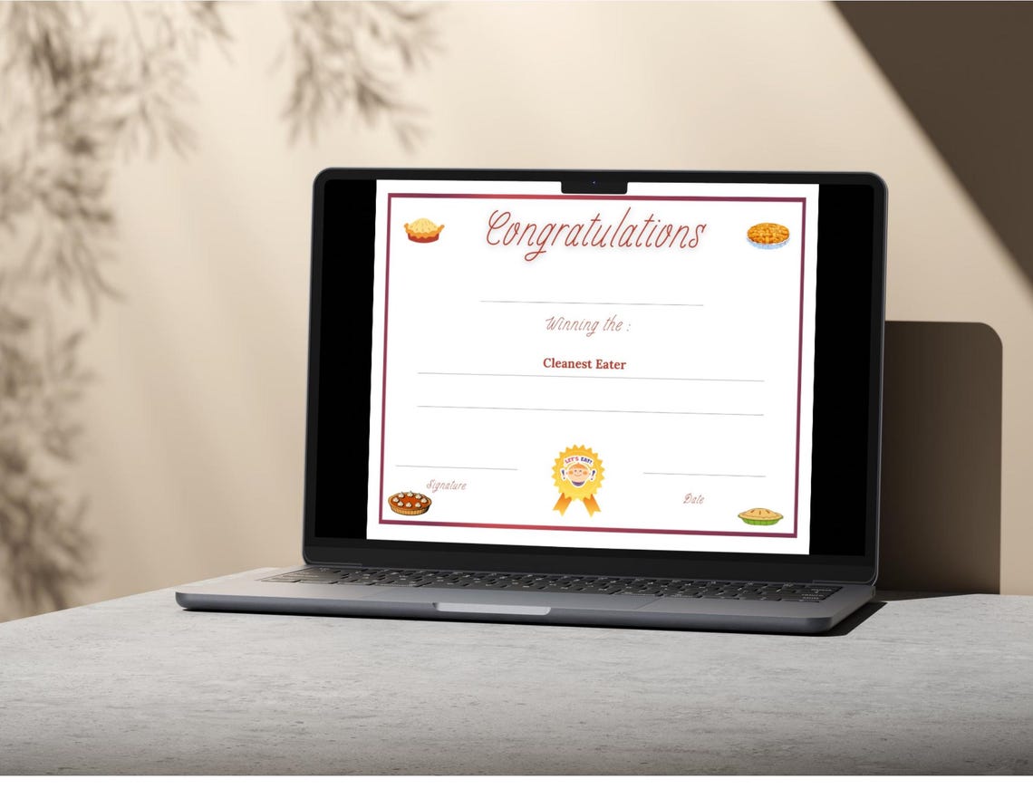 Pie Eating Contest Award Certificates,printable Pie Eating Contest ...