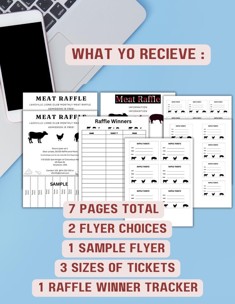 Editable Meat Raffle Fundraiser Bundle,meat/butcher Raffle, Meat Raffle ...