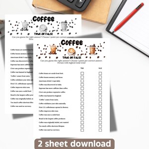 Coffee Trivia Game,true or False Party Game, Coffee Themed Game, Coffee ...