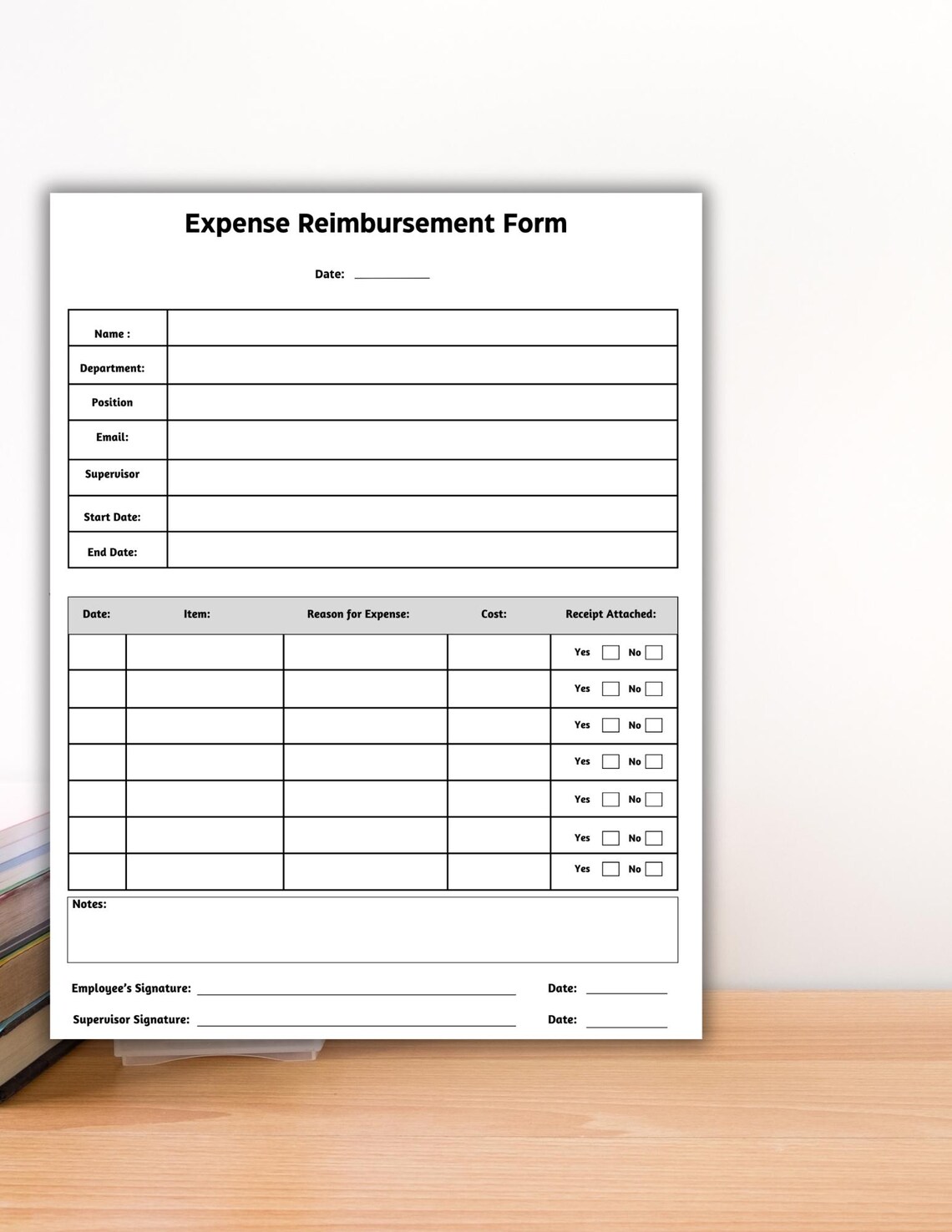 Fillable Reimbursement Form Template: Printable Expense Claim (PDF ...