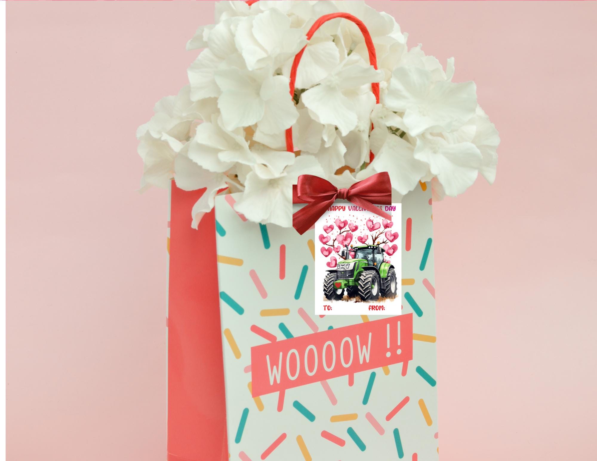 Tractor Themed Valentine's Day Cards, Tractor School Valentines,green ...