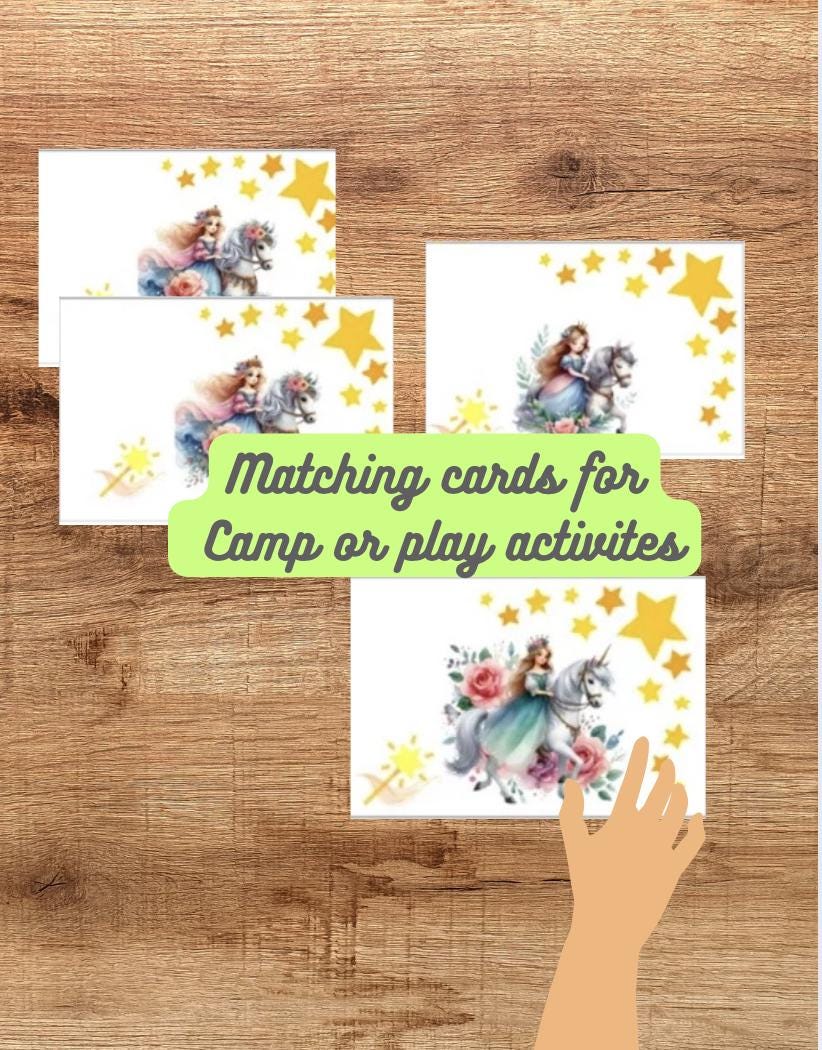 Princess Horse Matching Game,fairy Tale Memory Cards,princess Memory ...