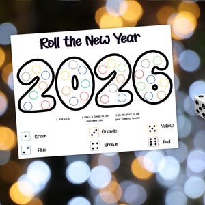 Roll the New Year Candy Dice Game,new Year's 2026 Game,fun Holiday Game ...