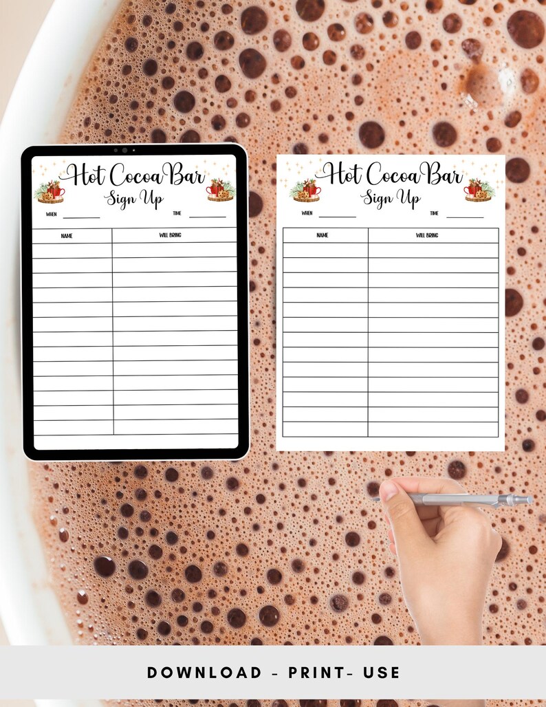 Hot Cocoa Bar Kit,printable Hot Chocolate Party, Ultimate Hot Cocoa Bar ...