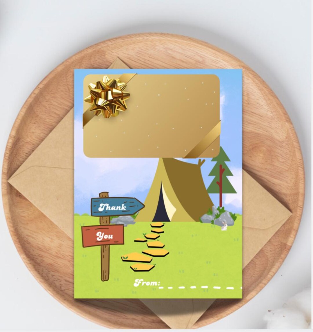 Camp Thank You Gift Card Holder,summer Camp/camping Gift Card Holder ...