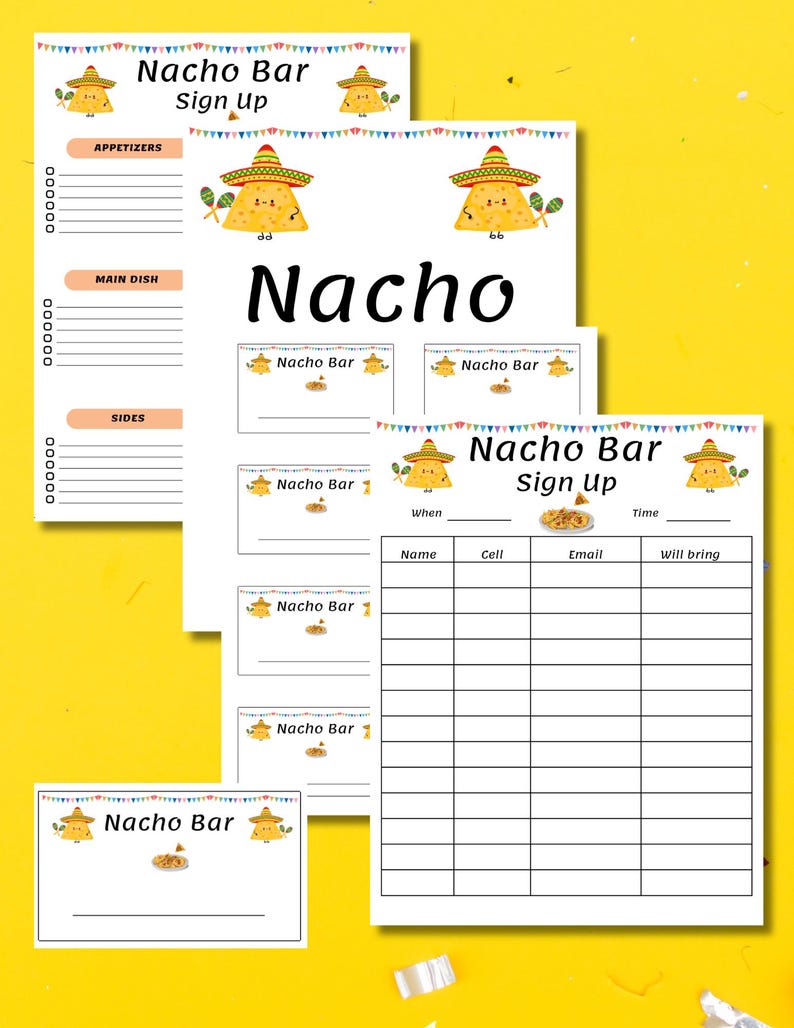 Nacho Bar Kit,printable Fiesta Party Kit,printable Mexican Theme Party ...