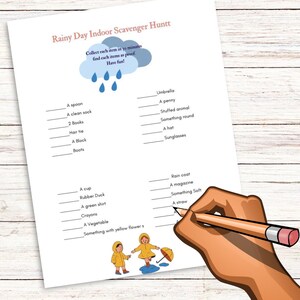 Printable Scavenger Hunt Game for Rainy Day - Etsy