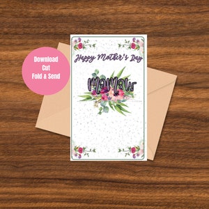Printable Mamaw Card for Mothers Day;happy Mother’s Day Mamaw Card for ...