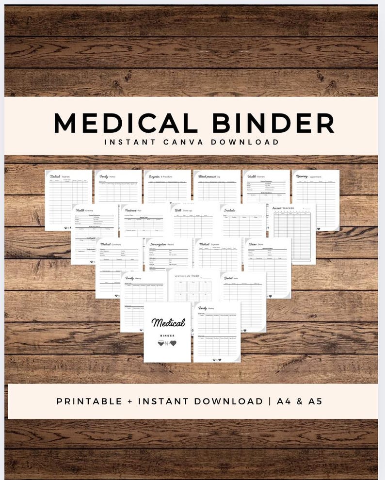 Medical Binder,medical Tracker,medical Planner Printable,healthcare ...