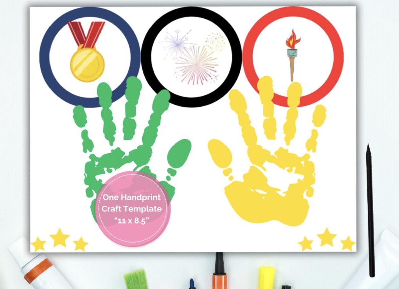 Handprint Games Craft,2026 Winter Games Handprint Art,international ...