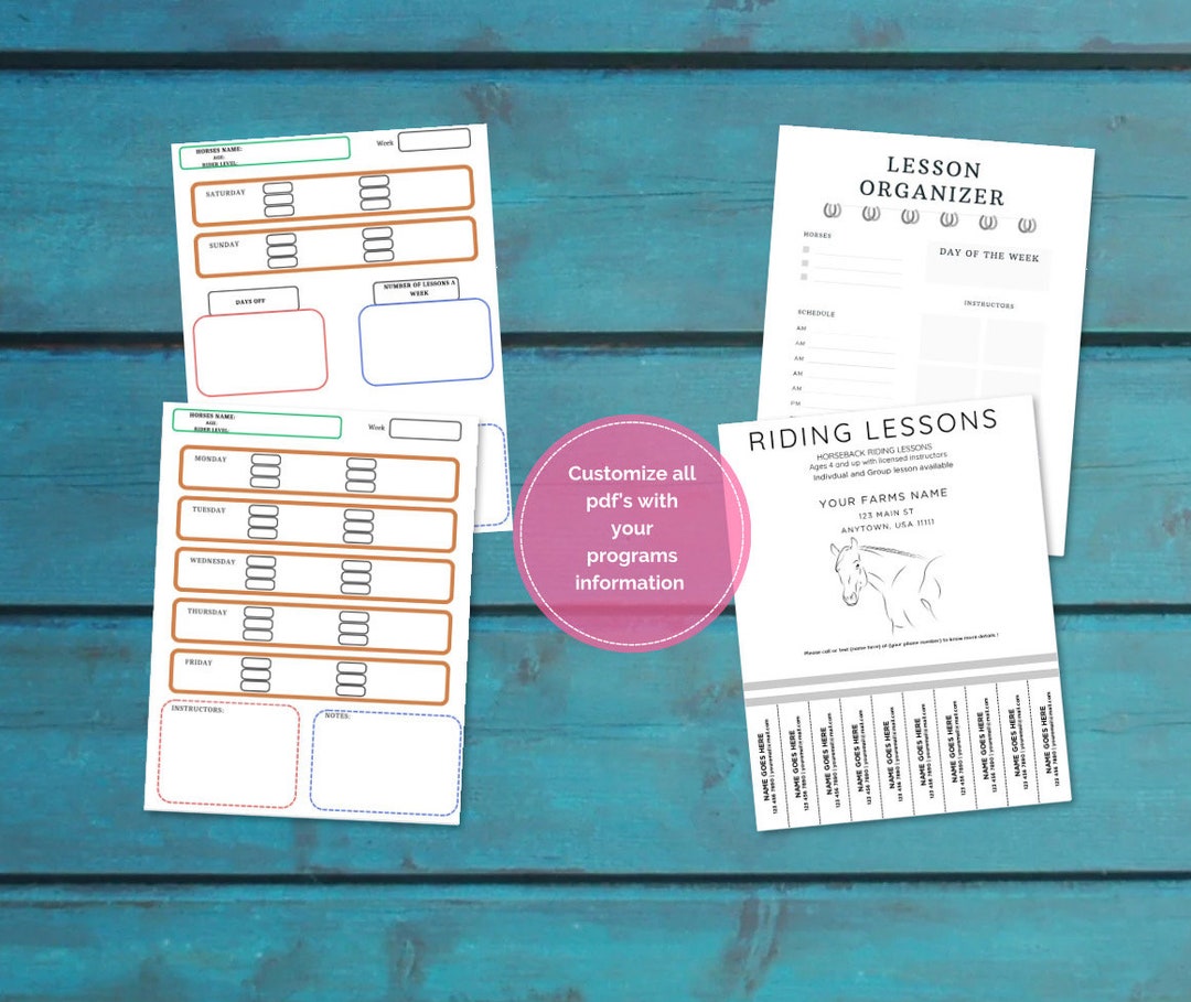 Equestrian Lessons Organizer and Horse Riding Schedule Planner - Etsy
