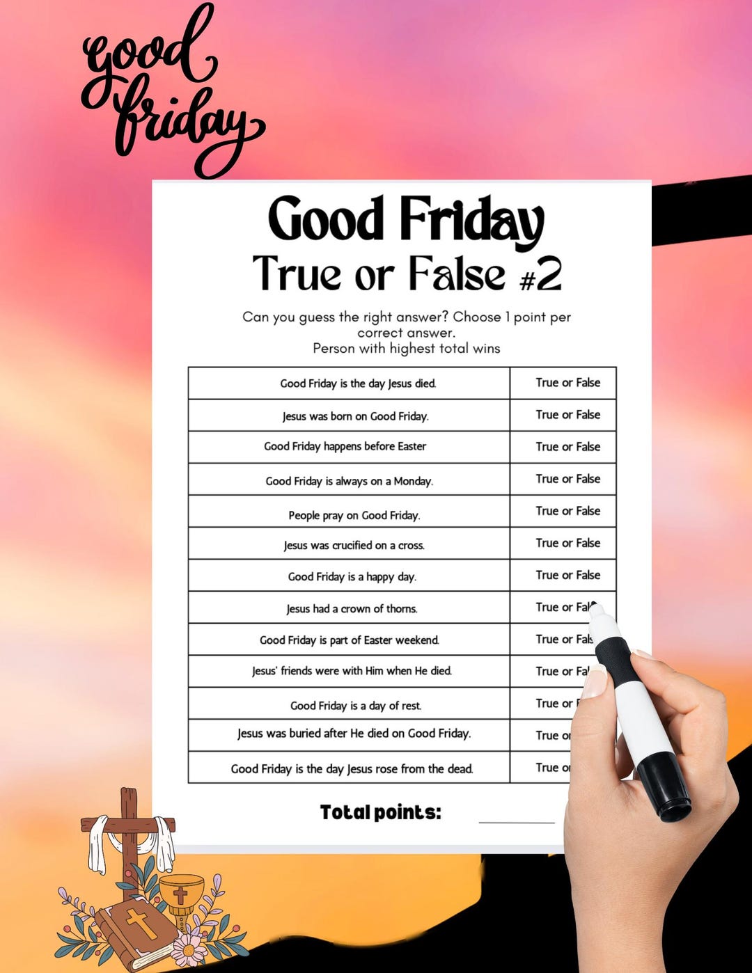 Good Friday Trivia Game: Kids & Adult Versions (digital Download), Good ...