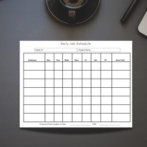 Job Site Schedule: Employee Labor Tracker,employee Schedule Template ...