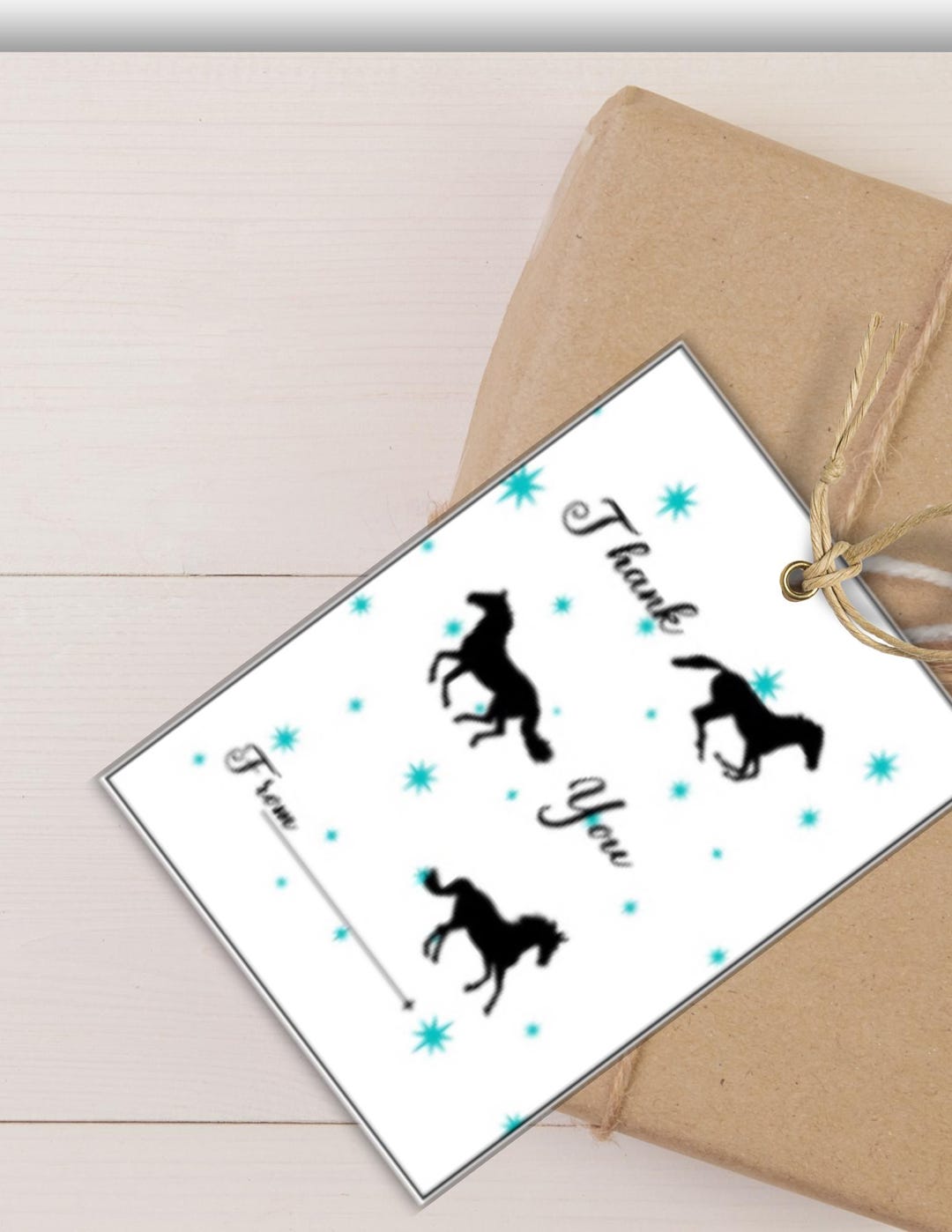 Printable Thank You Tag.horse Thank You Tag for Gifts, Presents and ...